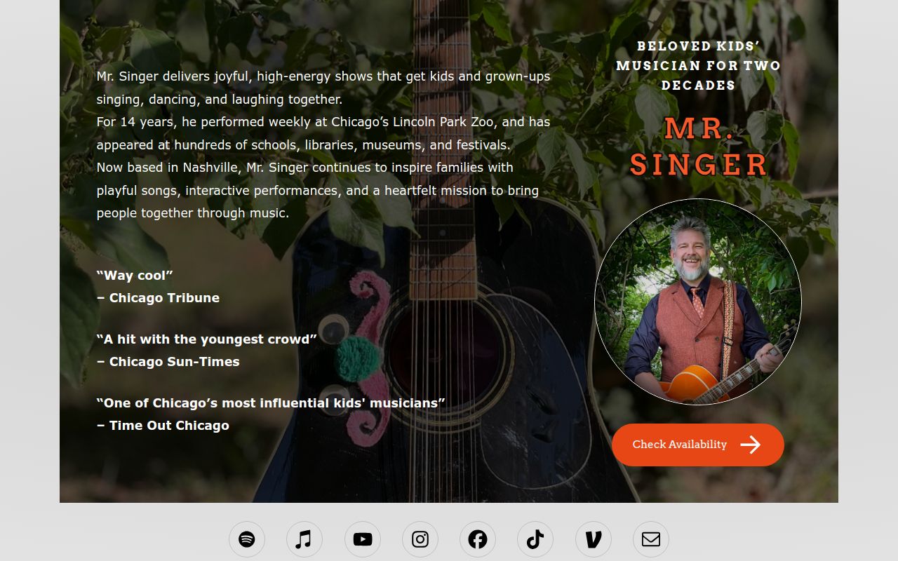 Mr. Singer - Beloved Kids' Musician for Decades